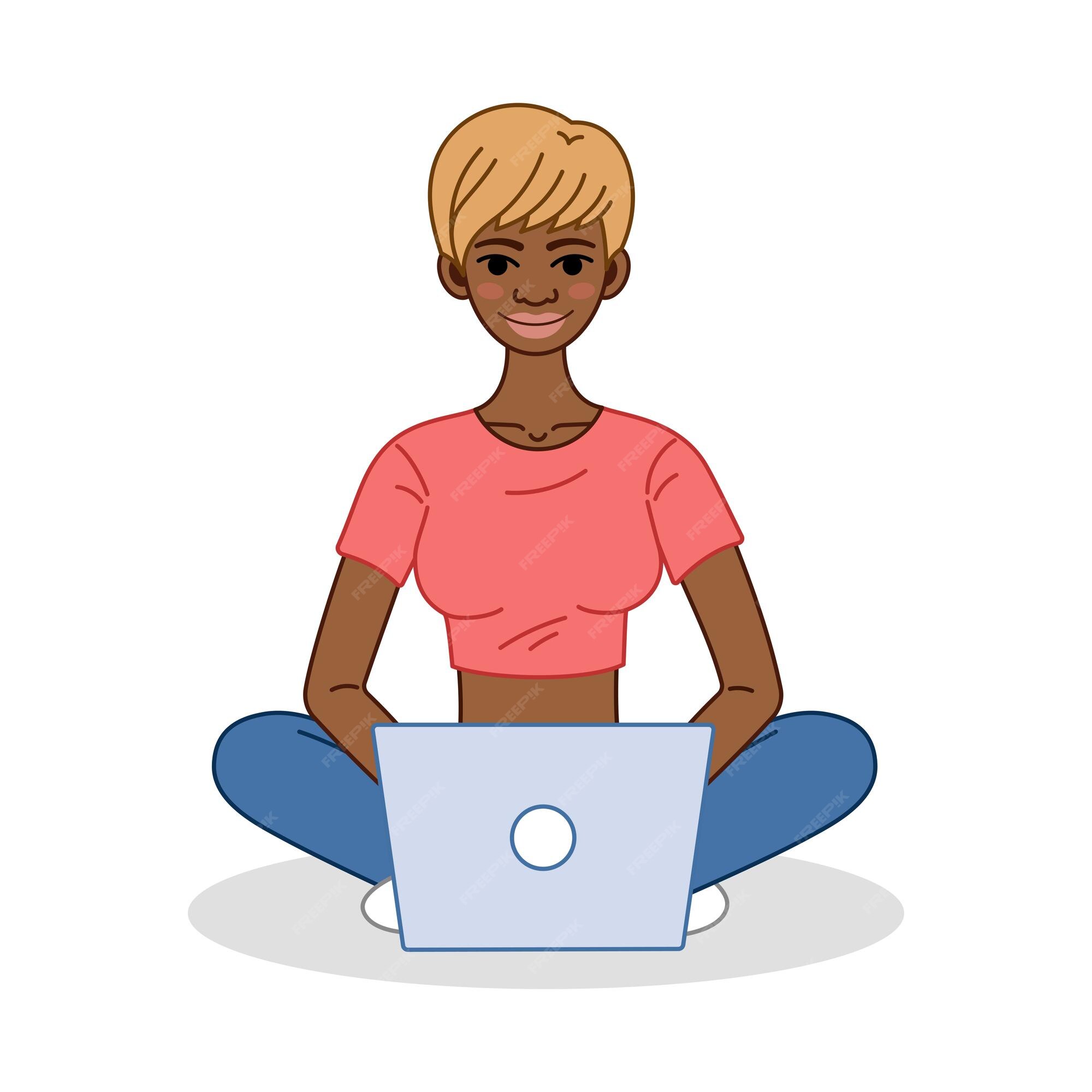 Premium Vector | Programmer tester web designer girl character cartoon ...