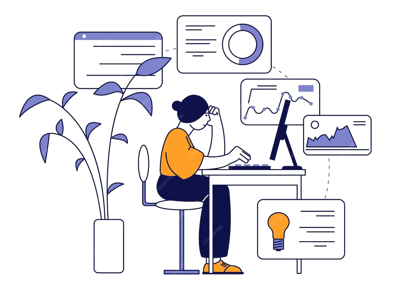 Premium Vector | Programmer at work geek working app developer at ...