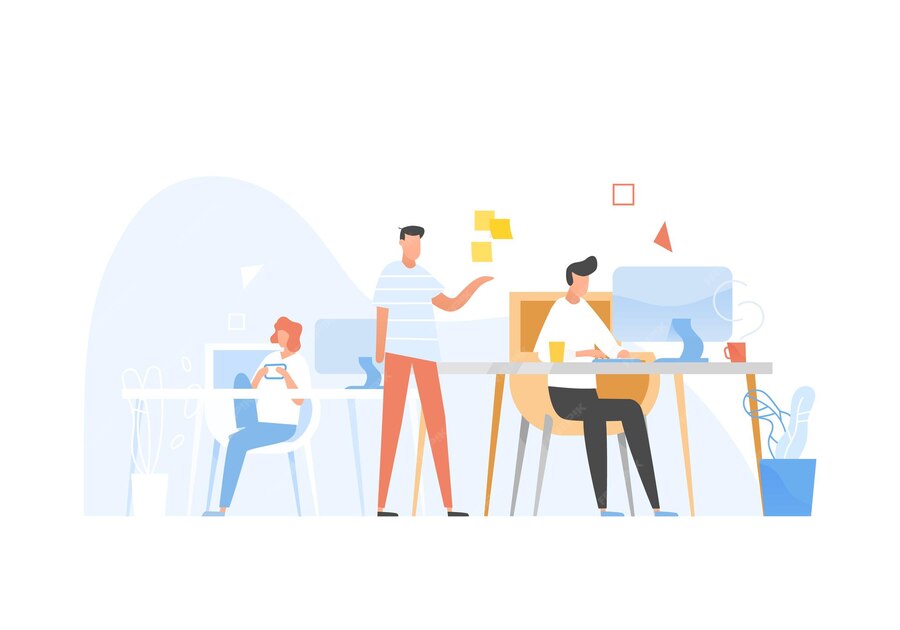 Premium Vector Programmers Or Coders Working Together Front End And Back End Software