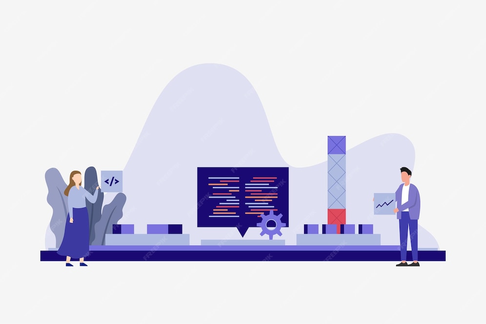 Premium Vector Programmers Coding And Correct Errors In Project 5605