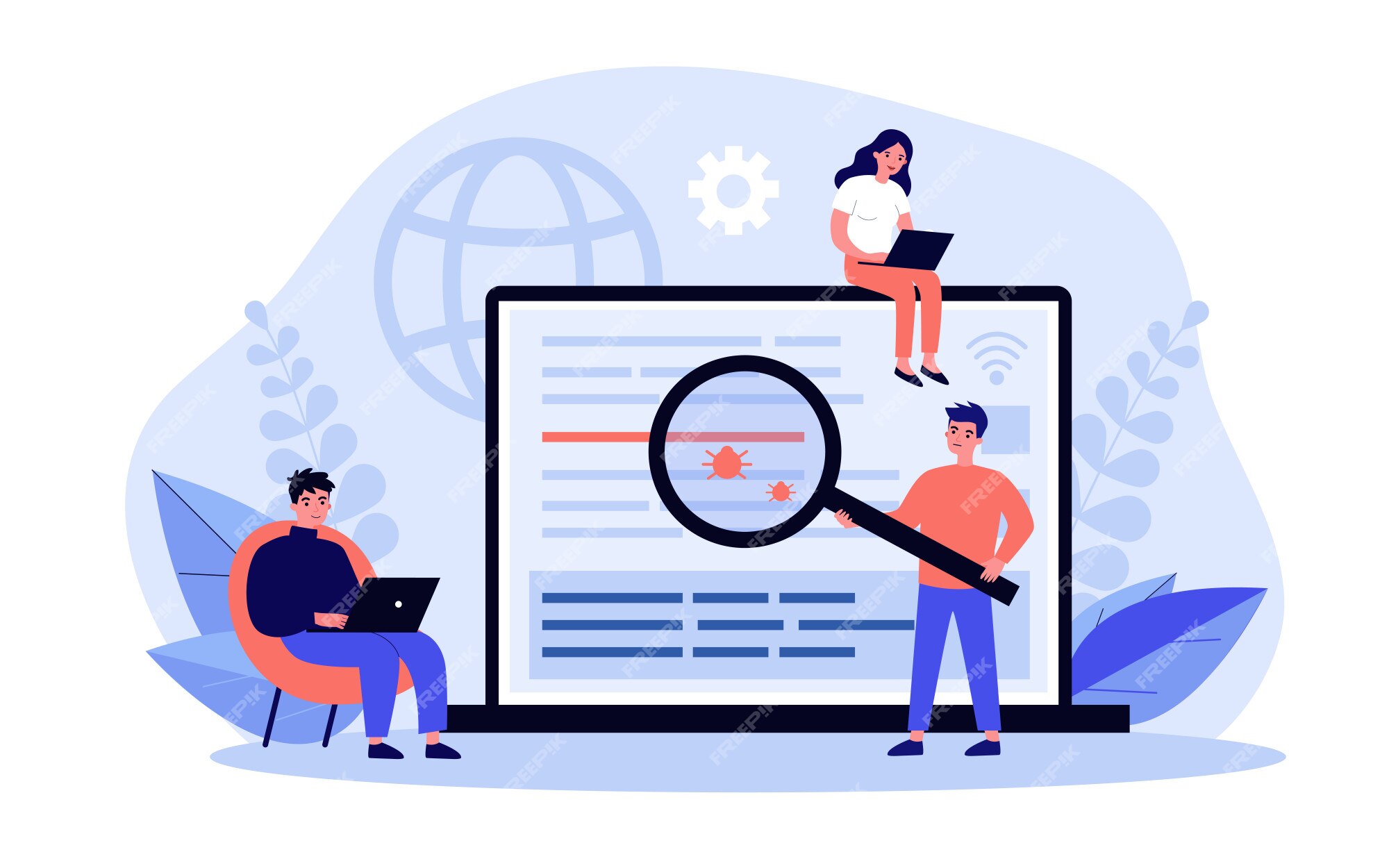 Premium Vector Programmers Testing Applications