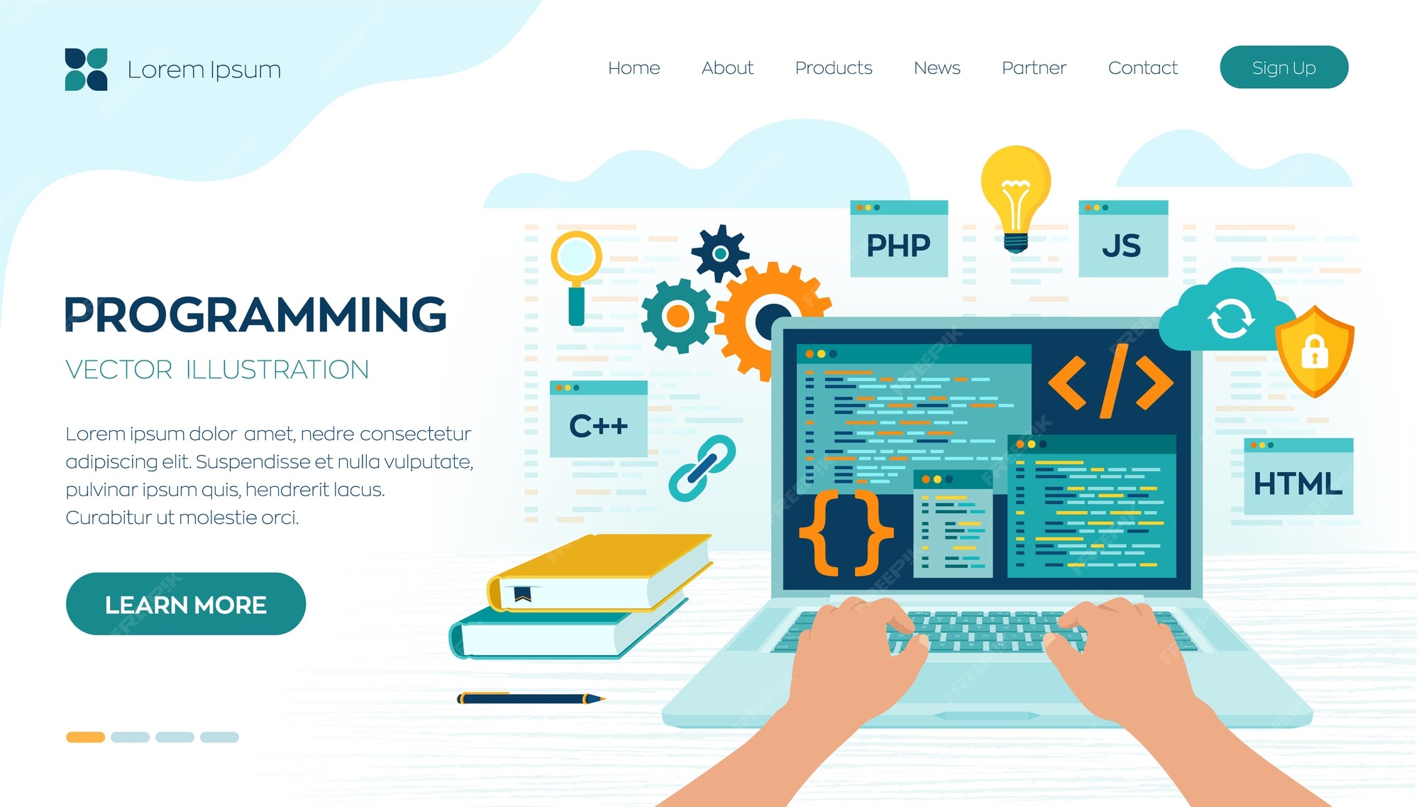 Premium Vector | Programming banner, coding, best programming languages. Development and ...