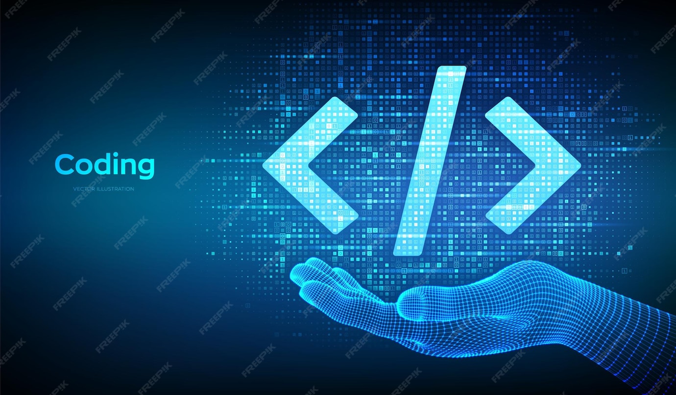 Premium Vector Programming Code Coding Or Hacker Sign Programming Code Icon Made With Binary