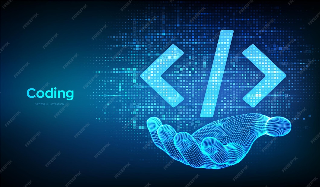 Premium Vector | Programming code Coding or Hacker sign Programming ...