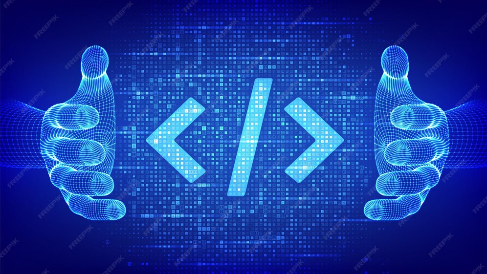 Premium Vector Programming Code Coding Or Hacker Sign Programming