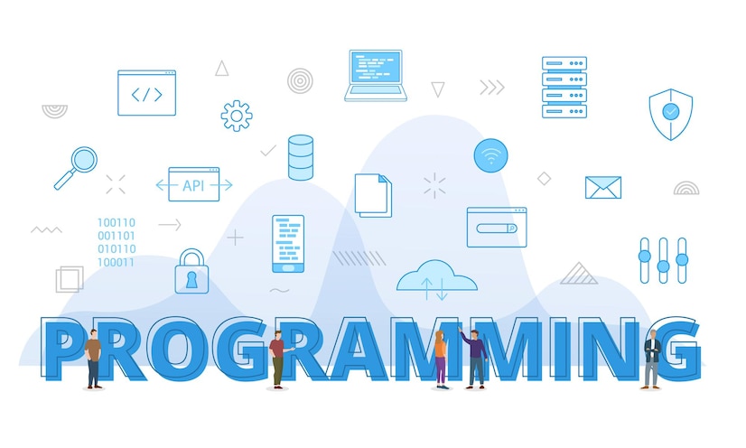 Premium Vector Programming Code Software Development Campaign Concept