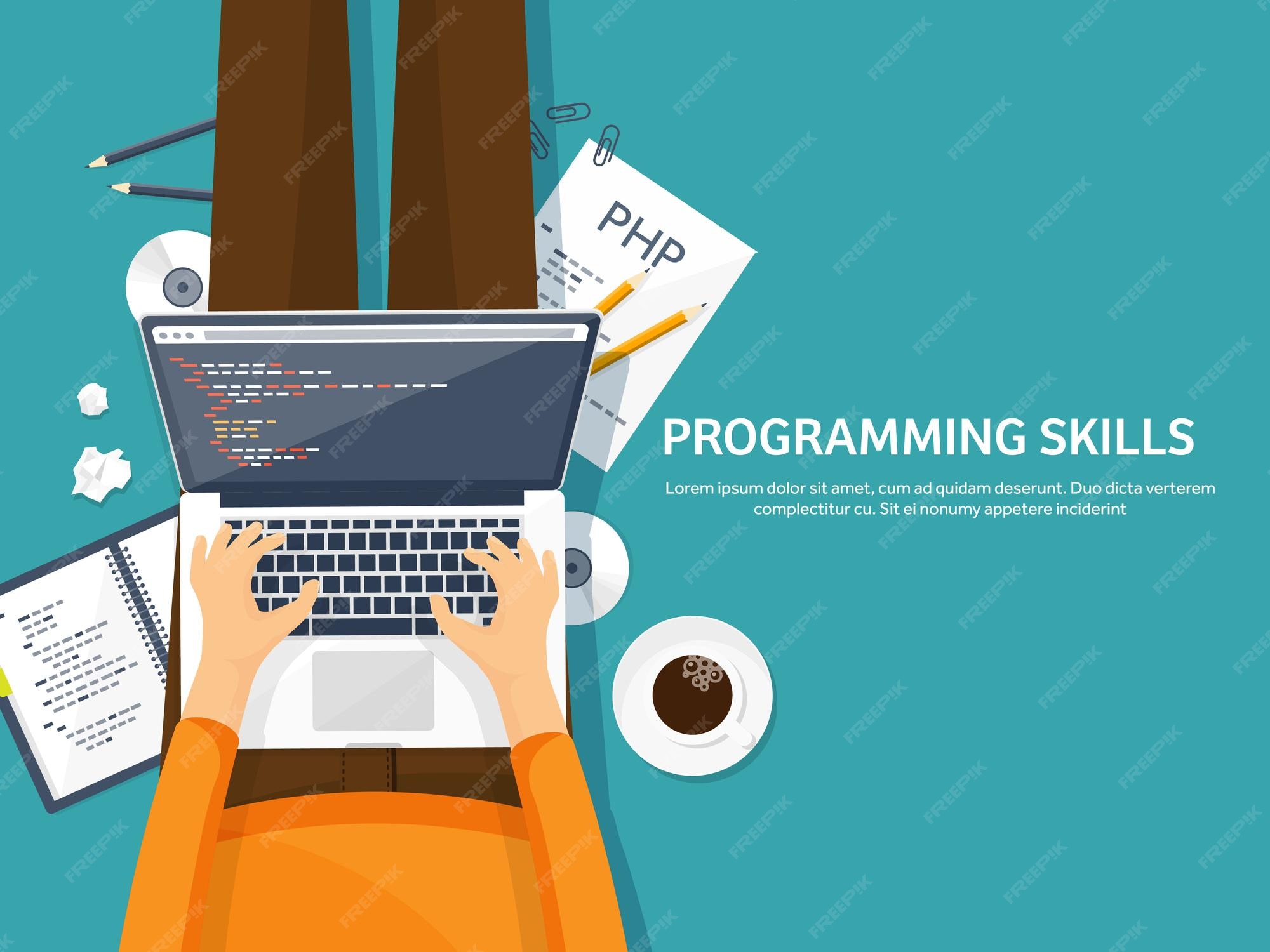 Premium Vector | Programming coding flat computing background code ...