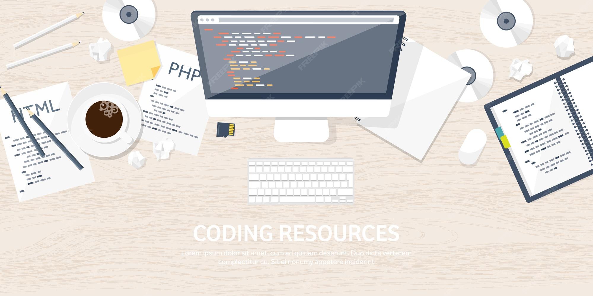 Premium Vector | Programming and coding flat computing background code ...