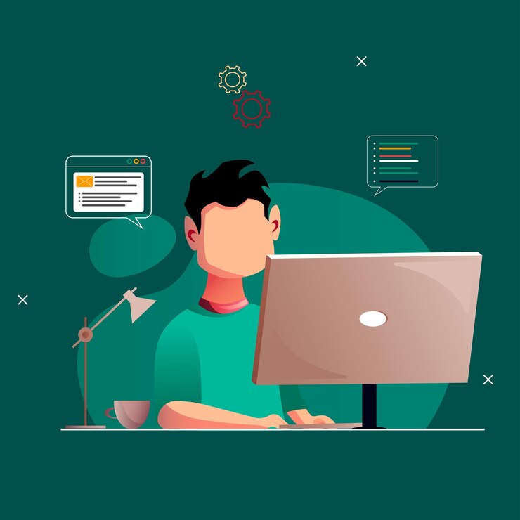 프로그래밍 코딩 아이콘을 설정합니다 소프트웨어 개발 아이콘 모음입니다 프로그래머 및 개발자 기호 프리미엄 벡터