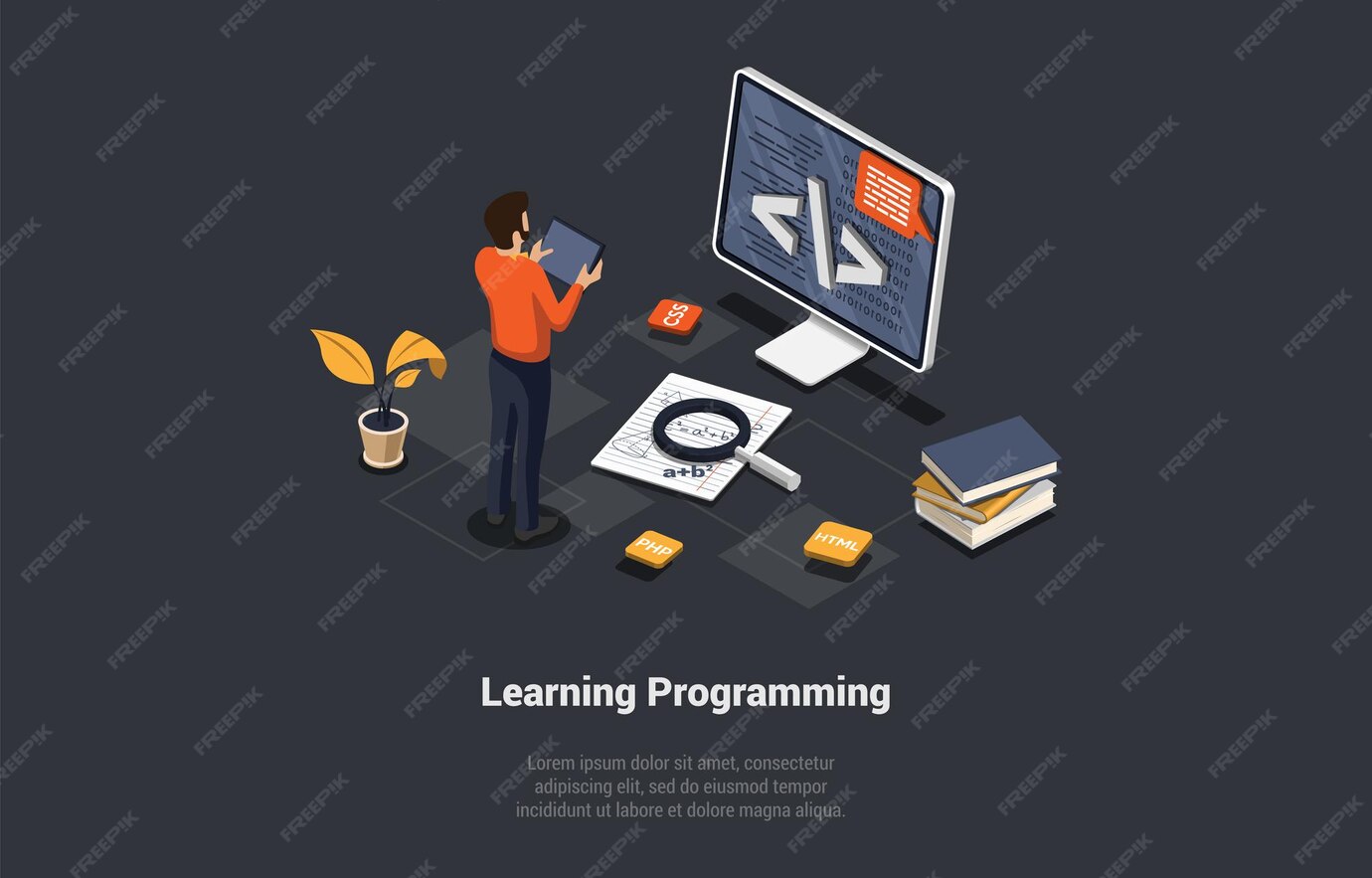 Premium Vector | Programming and coding learning concept software ...