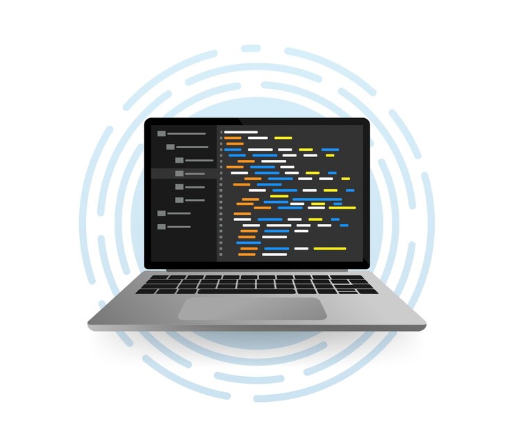 Premium Vector | Programming coding. Screen computer monitor.