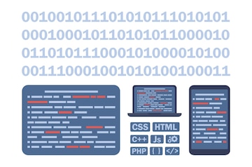 Premium Vector | Programming and coding set icon. web development ...