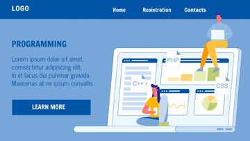 Premium Vector | Programming, coding vector landing page template