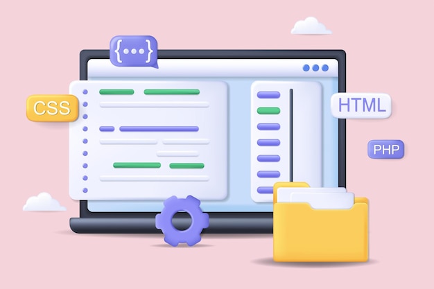 3d Html Icon Vectors & Illustrations for Free Download | Freepik