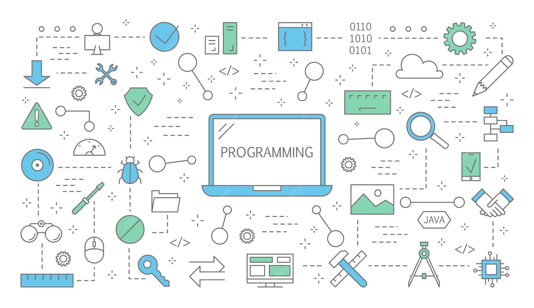 Premium Vector | Programming concept. Idea of working on the computer ...