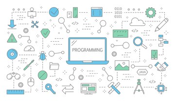 Premium Vector | Programming concept. Idea of working on the computer ...