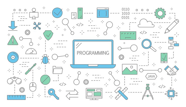 Premium Vector | Programming concept. Idea of working on the computer ...