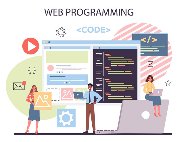 Premium Vector | Web development. programming languages. css, html, it ...