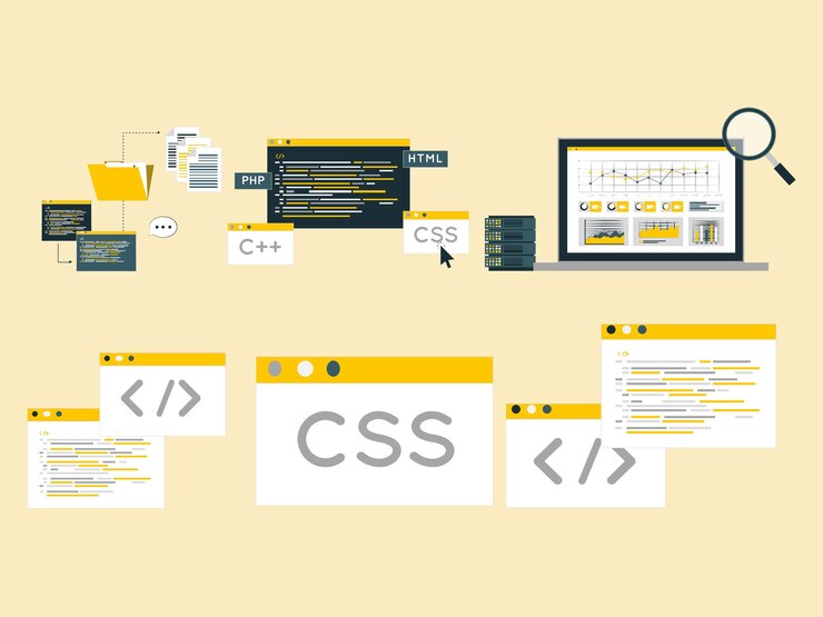 Premium Vector Programming Concept With Computer Programming Vector Illustration