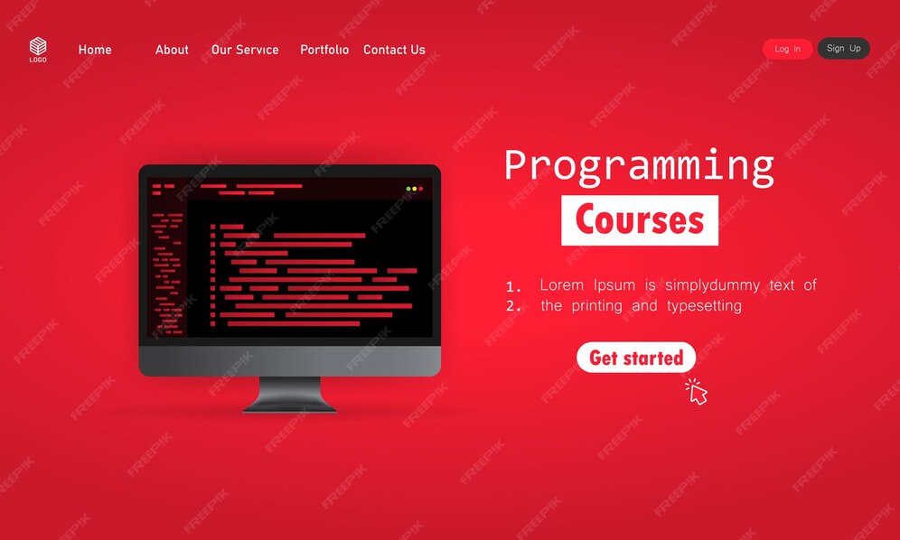 Premium Vector | Programming courses illustration. cyber education ...