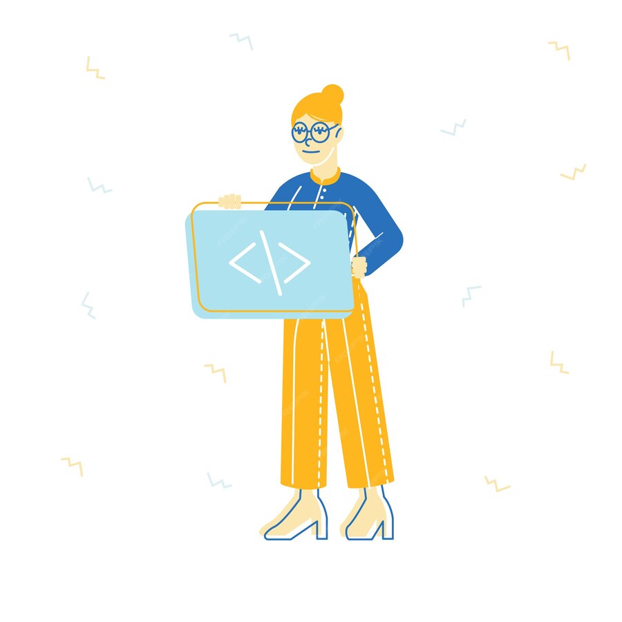 Premium Vector | Programming and css html front end coding concept