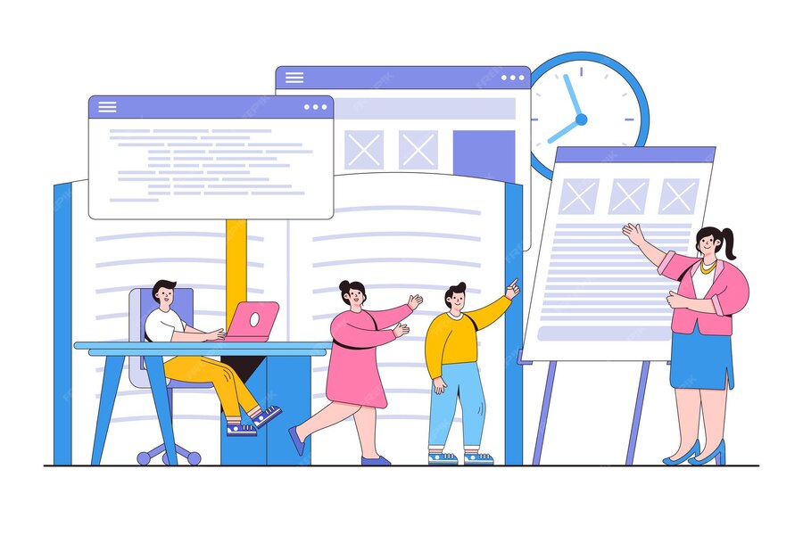 Premium Vector | Programming or digital technology concept children ...