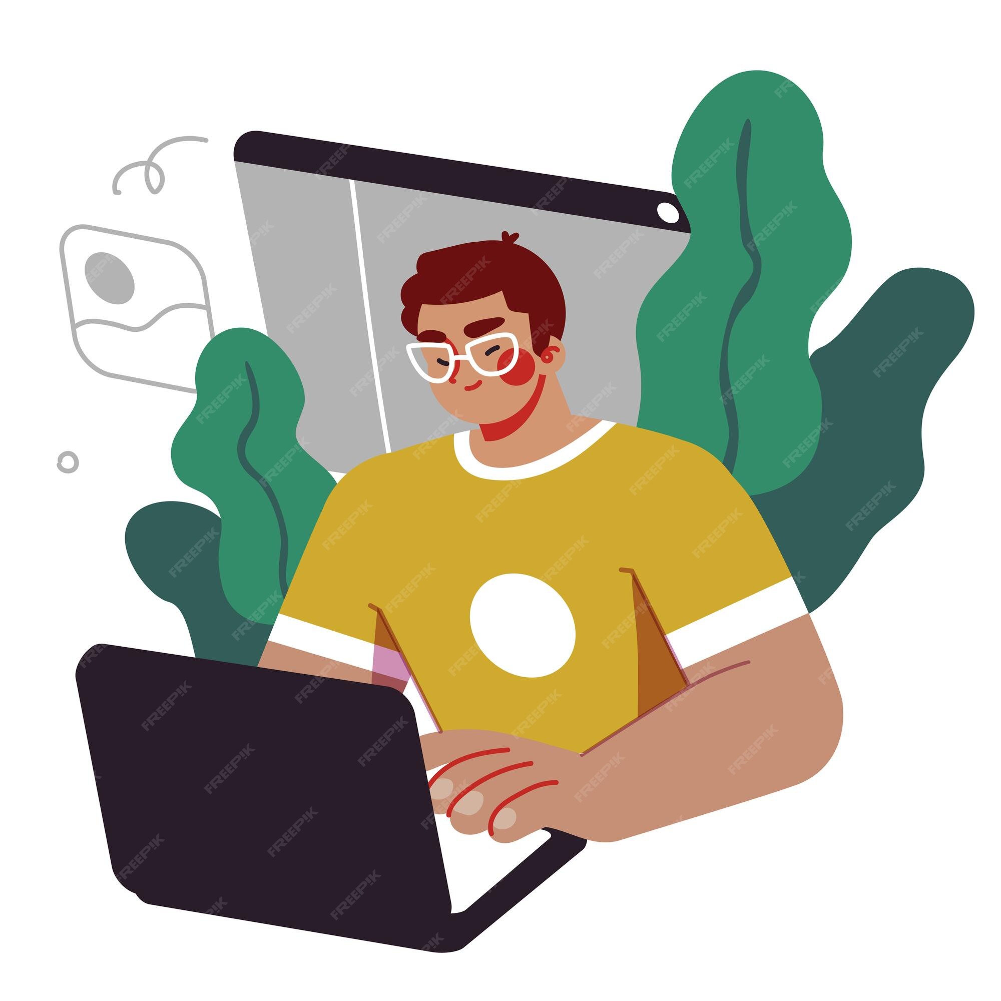Premium Vector | Programming illustration set different characters ...