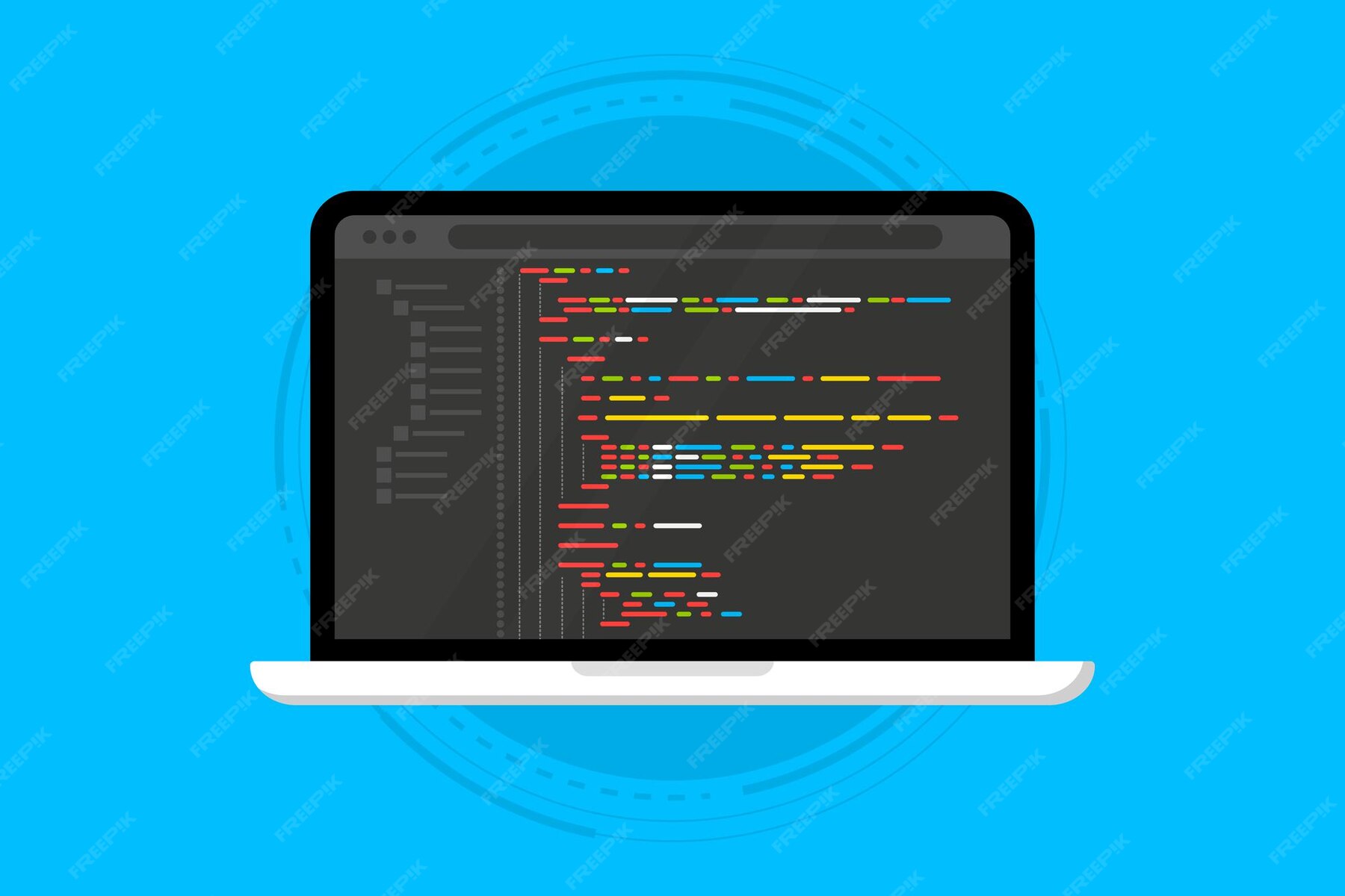 Premium Vector | Programming language and program code on screen laptop programming coding php ...