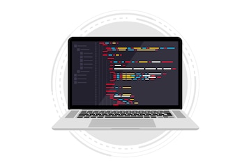 Premium Vector | Programming language and program code on screen laptop ...