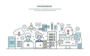 Premium Vector | Programming software development in highlevel ...