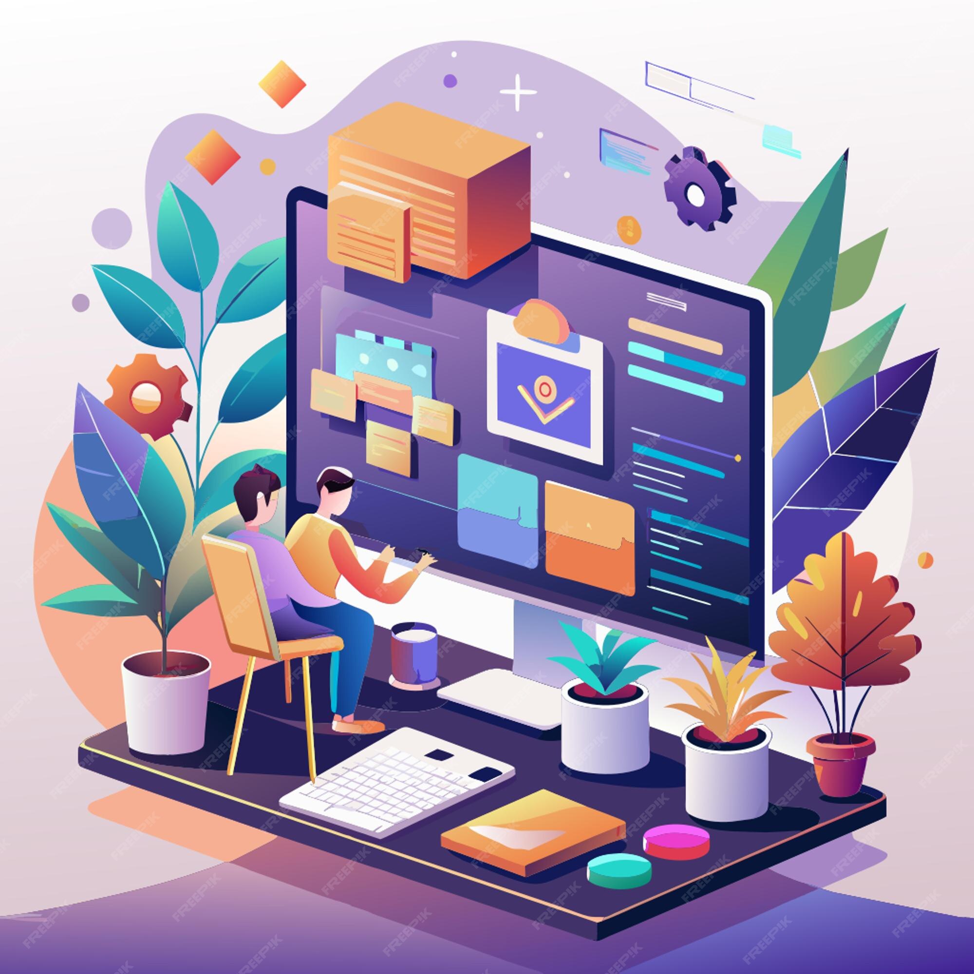 Programming system with processes projection screenimage with modern ...