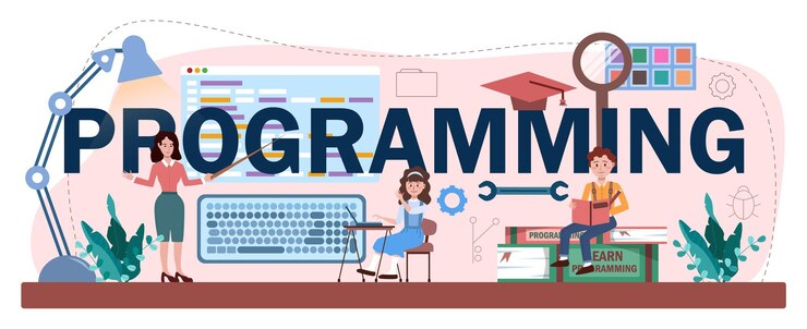 Premium Vector | Programming typographic header. Students learn ...