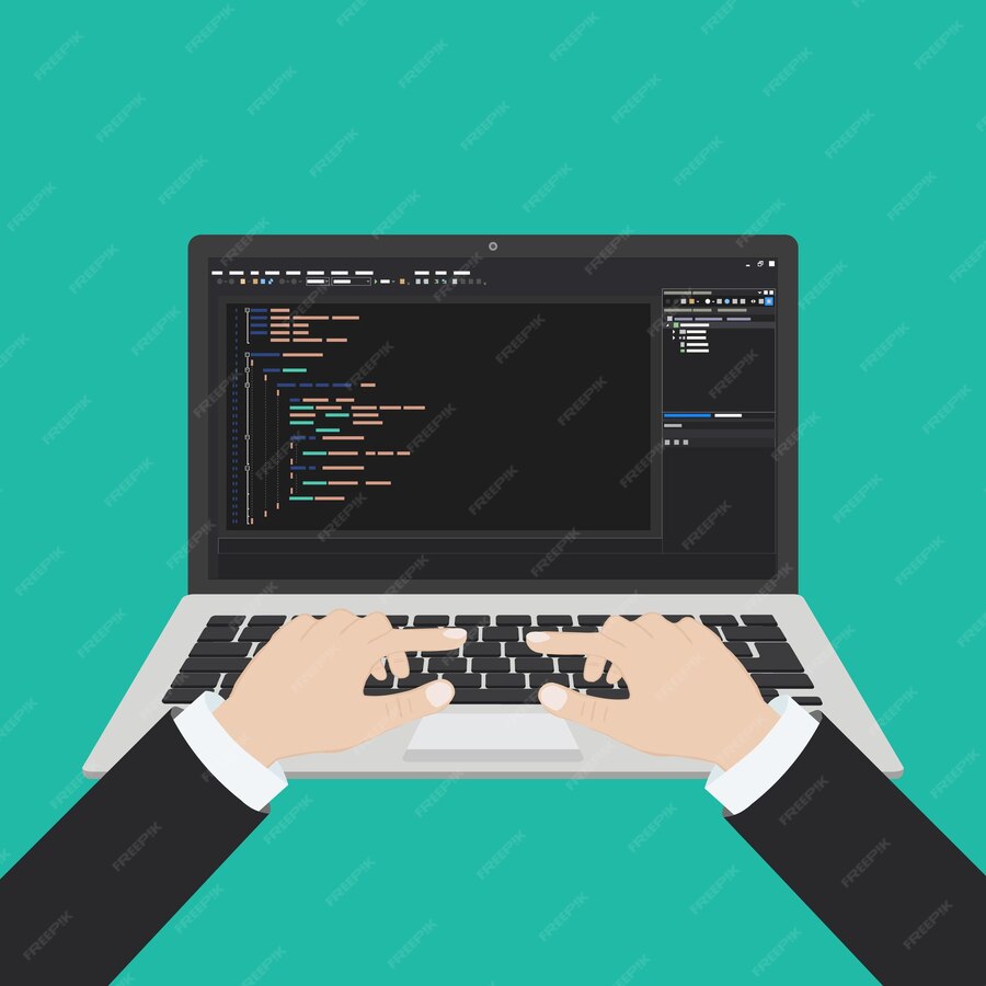Premium Vector Programming Web Development Concept Code On The Screen