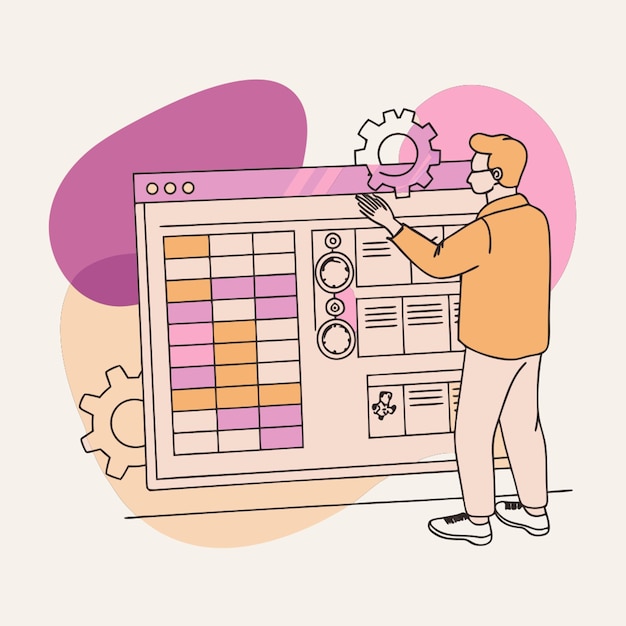 Project manager building gantt chart of processes and evaluating ... Project manager building gantt chart of processes and evaluating ...
