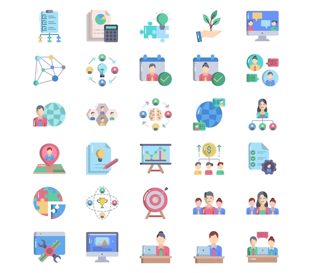Premium Vector | Project work and software development set Premium Vector | Project work and software development set