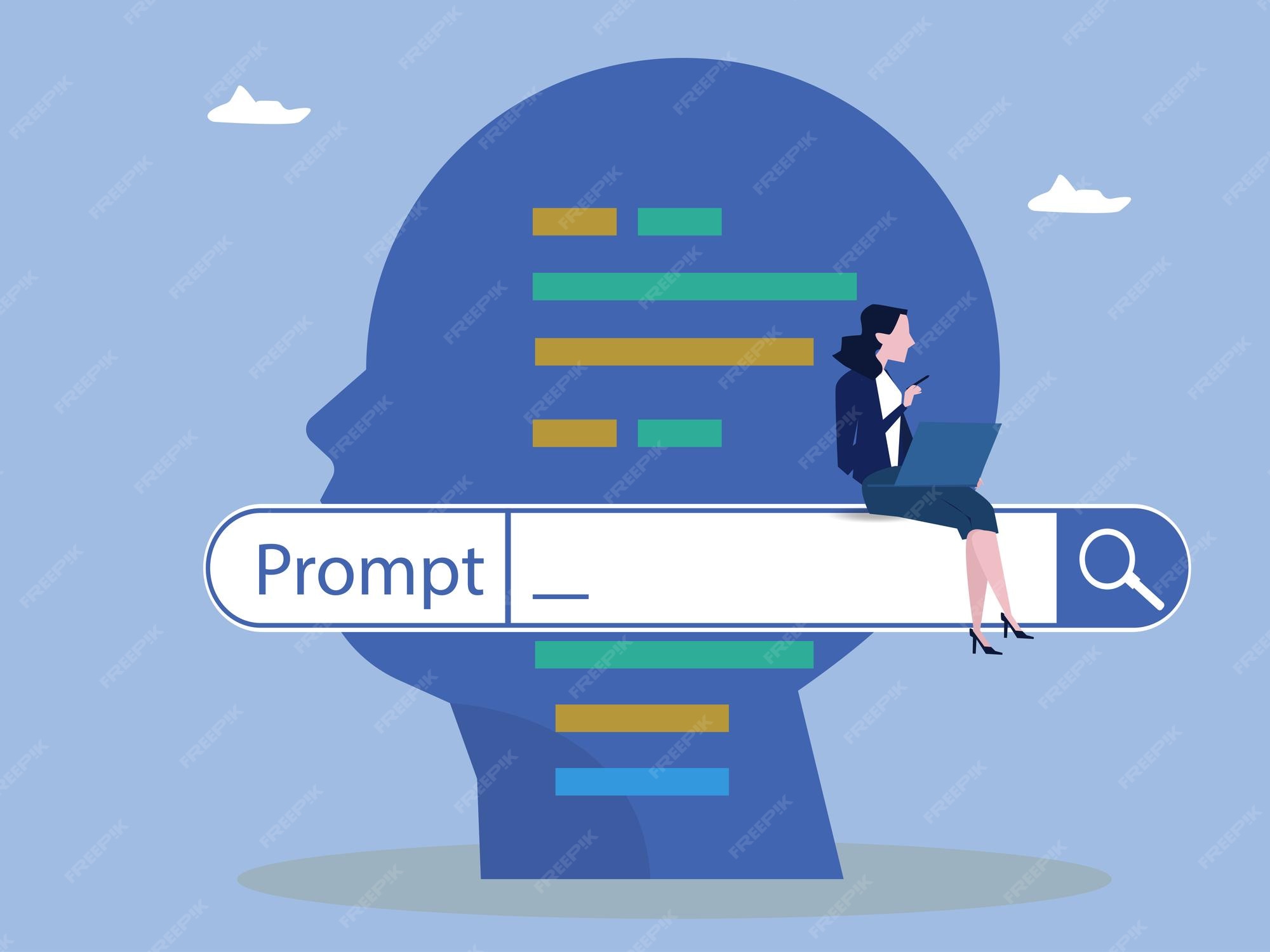 Premium Vector | Prompt ai artificial intelligence query input interaction with the language model