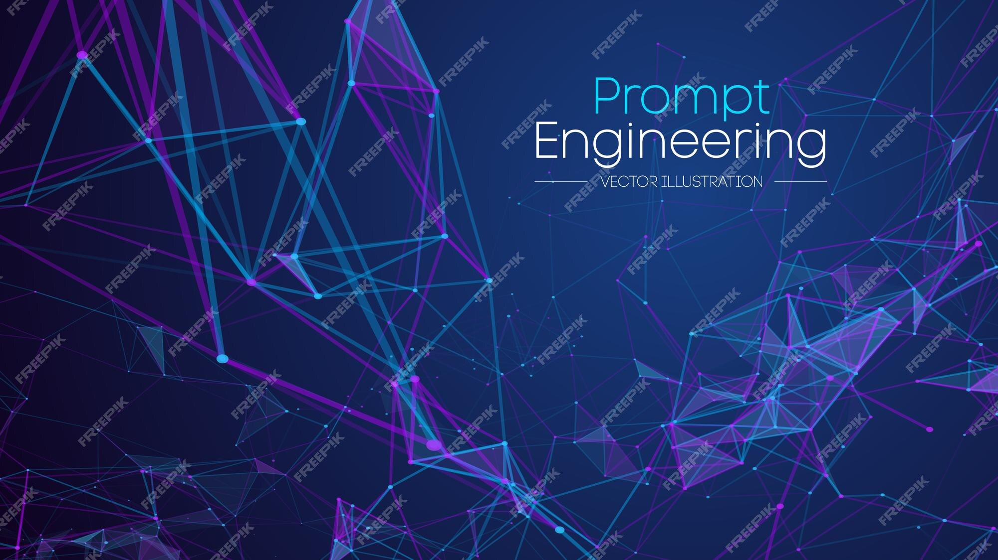 Premium Vector Prompt Engineering Ai And Data Visualization Plexus Structure Neural Network