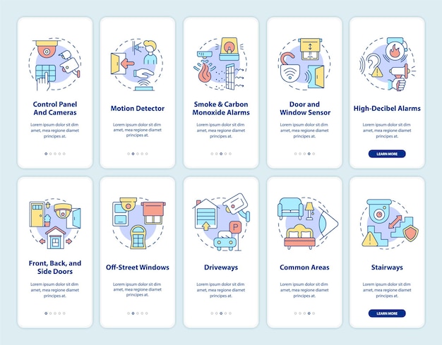 Premium Vector Property Security Onboarding Mobile App Page Screen