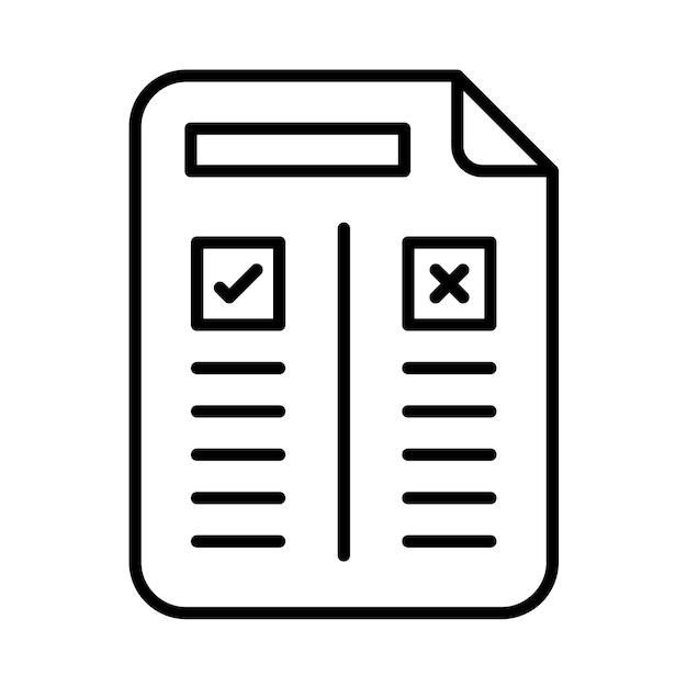 Premium Vector | Pros and cons line illustration Premium Vector | Pros and cons line illustration