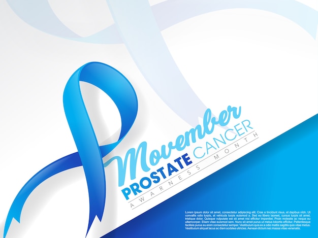 Premium Vector Prostate Cancer Blue Awareness Ribbon Background