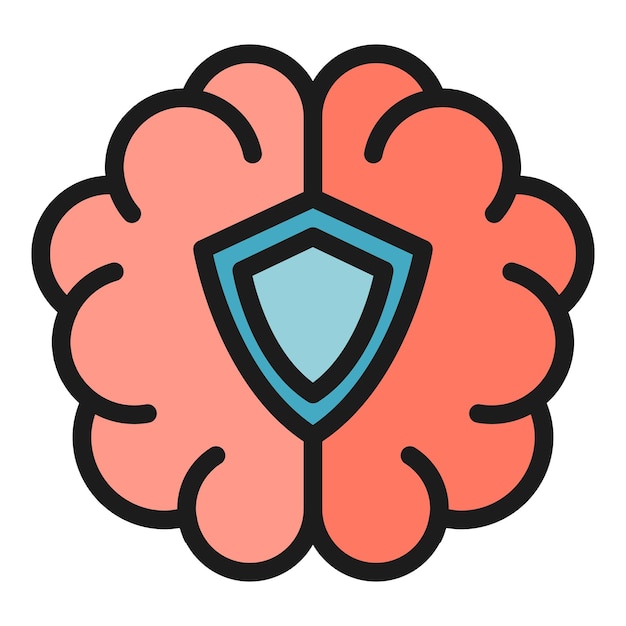 Premium Vector | Protect brain icon outline vector shield care head ... Premium Vector | Protect brain icon outline vector shield care head ...
