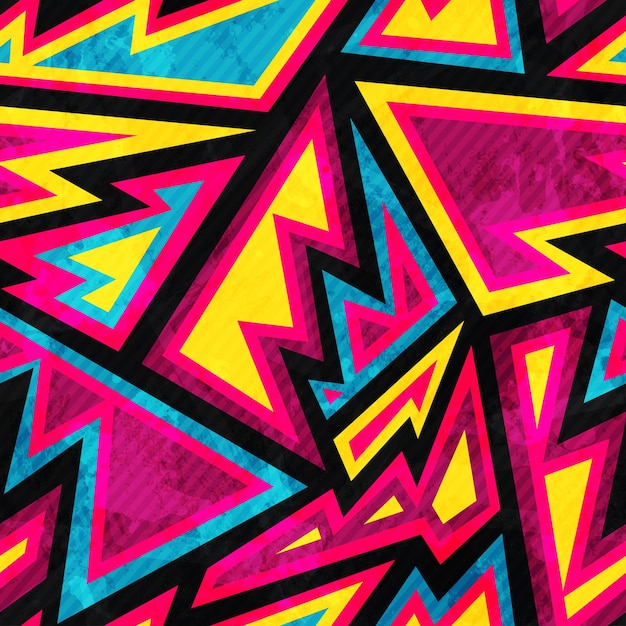 Premium Vector | Psychedelic colored geometric seamless pattern Premium Vector | Psychedelic colored geometric seamless pattern