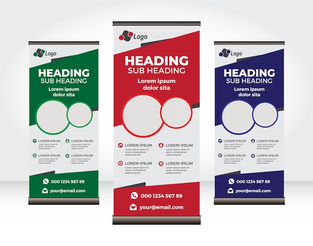 Premium Vector | Pull up banner template design Premium Vector | Pull up banner template design
