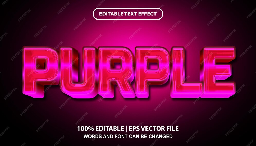 Premium Vector | Purple editable text effect template Premium Vector | Purple editable text effect template