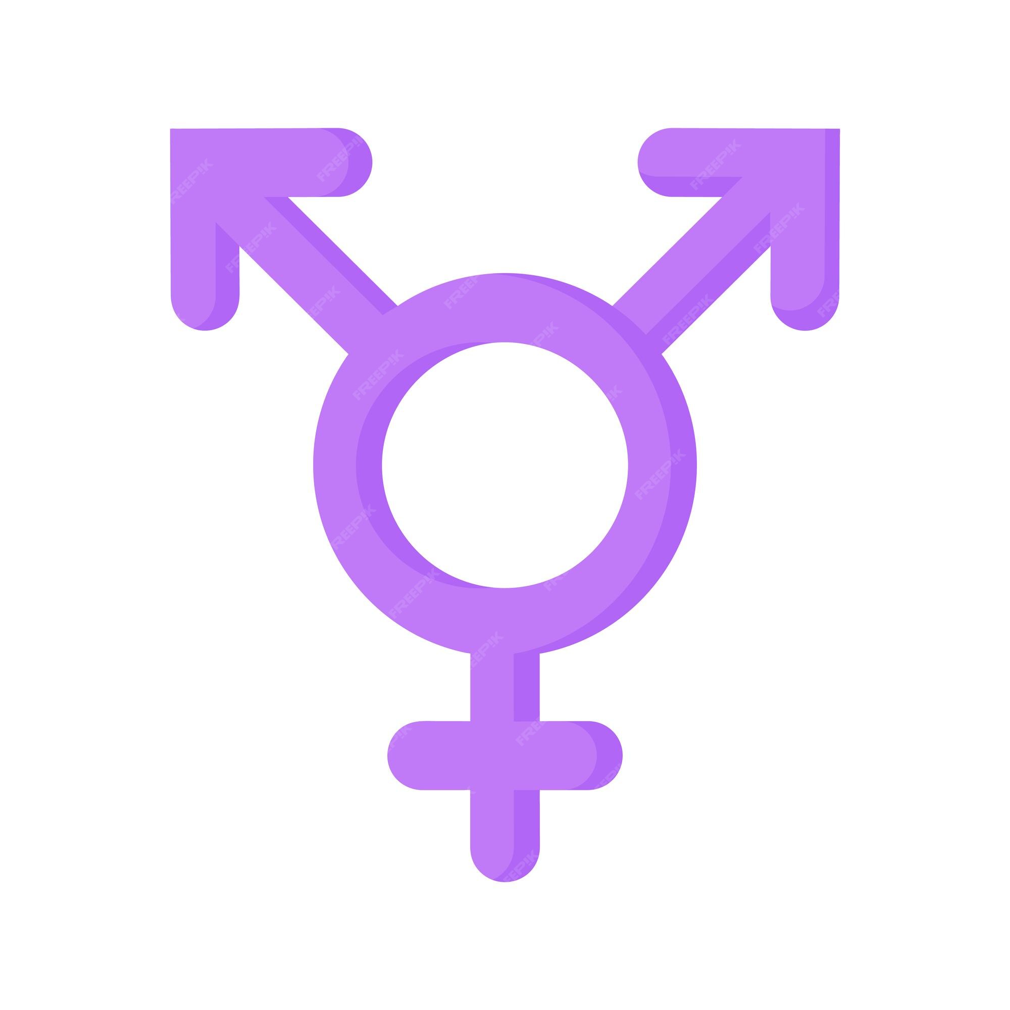Premium Vector Purple Gender Symbol Of Bisexual