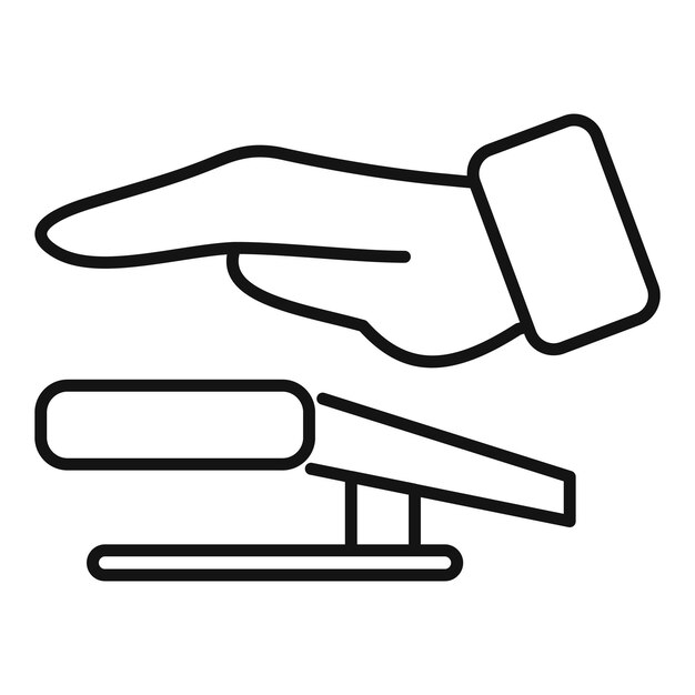 Premium Vector | Push palm scanning icon outline vector security system Premium Vector | Push palm scanning icon outline vector security system