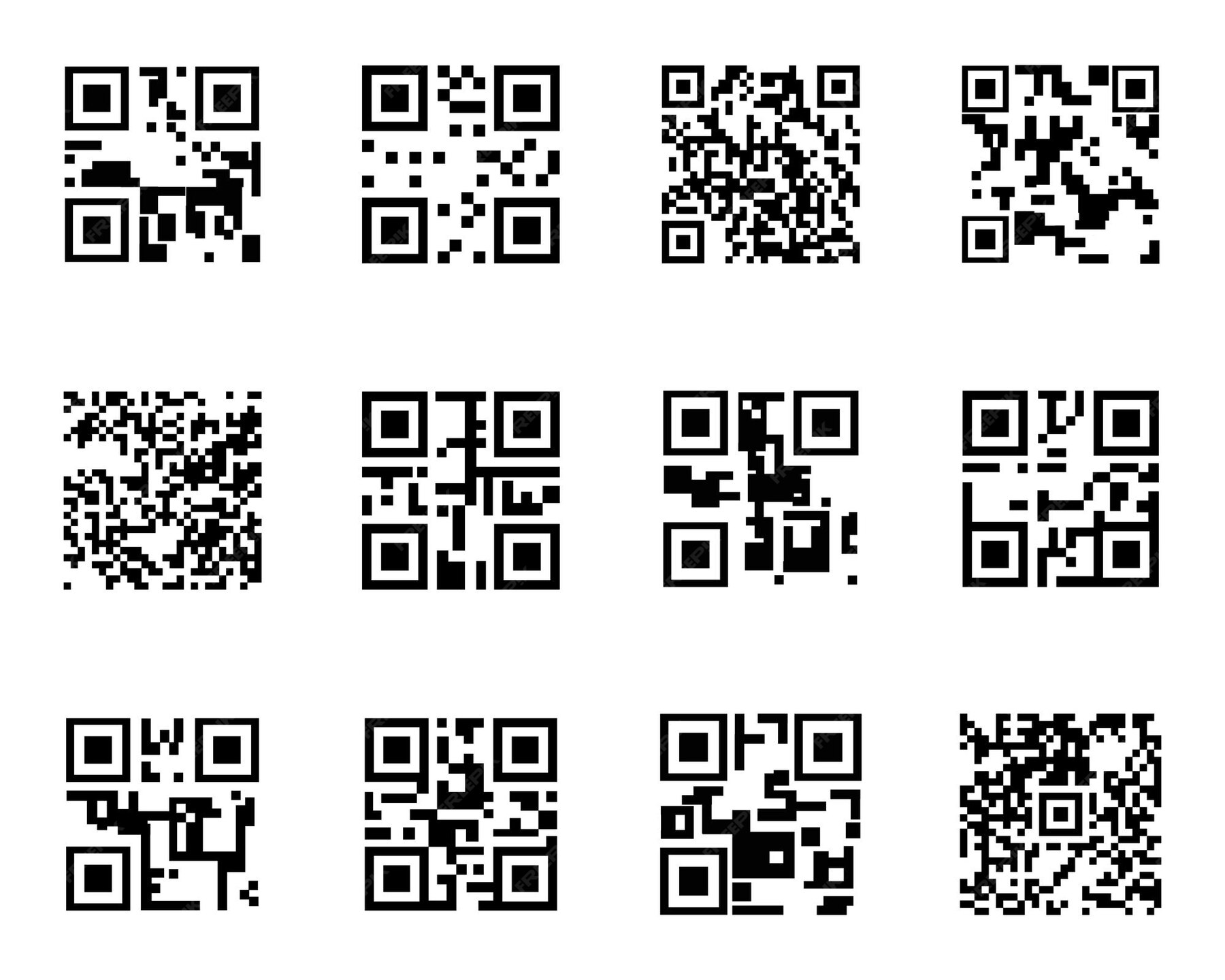 검은색 Qr 코드 아이콘 컬렉션 Scan Me 코드 템플릿 디지털 스캐닝 Qr 코드 스마트폰 스캐닝을 위한 Qr 코드 ⁇ 플