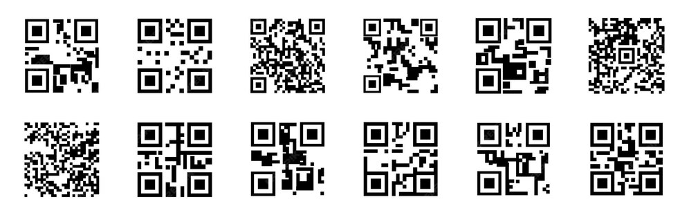 검은색 Qr 코드 아이콘 컬렉션 스캔 내 코드 템플릿 디지털 스캔 Qr 코드 Qr 코드 플 프리미엄 벡터