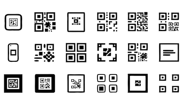 QR code icon set | Premium AI-generated vector QR code icon set | Premium AI-generated vector
