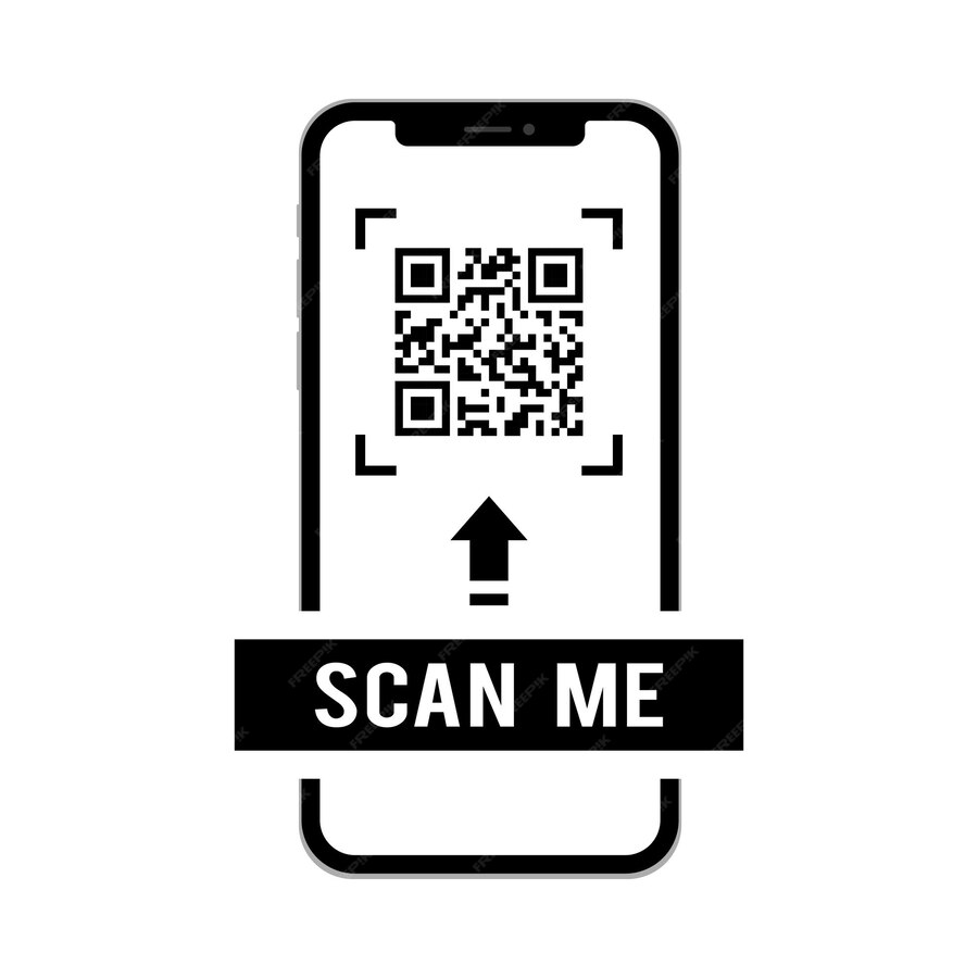 Premium Vector Qr Code Scan Button With Smartphone Qr Code Scan Label With Scan Me Text